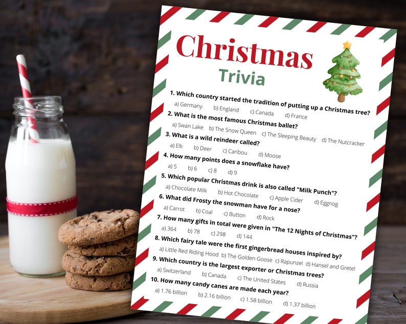 Christmas Trivia | Printable Christmas Game | Christmas Activity for ...