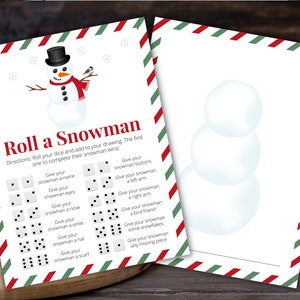 Roll A Snowman Game | Printable Christmas Game | Winter Activity for ...