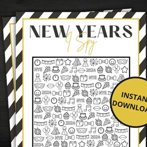New Year's Eve I Spy Printable New Year's Game New Years Activity for ...