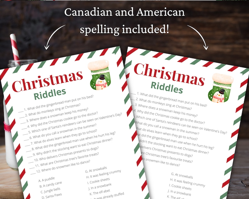 Christmas Riddles | Printable Christmas Game | Christmas Activity for ...