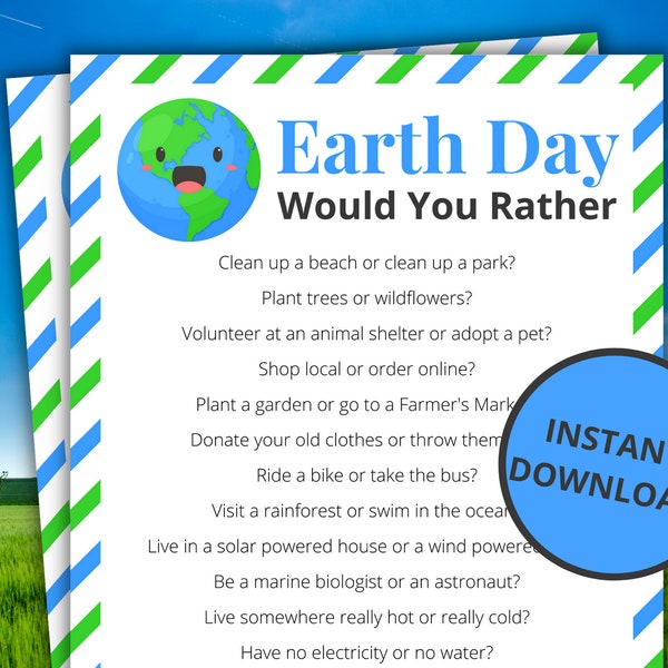Earth Day Printable - Etsy