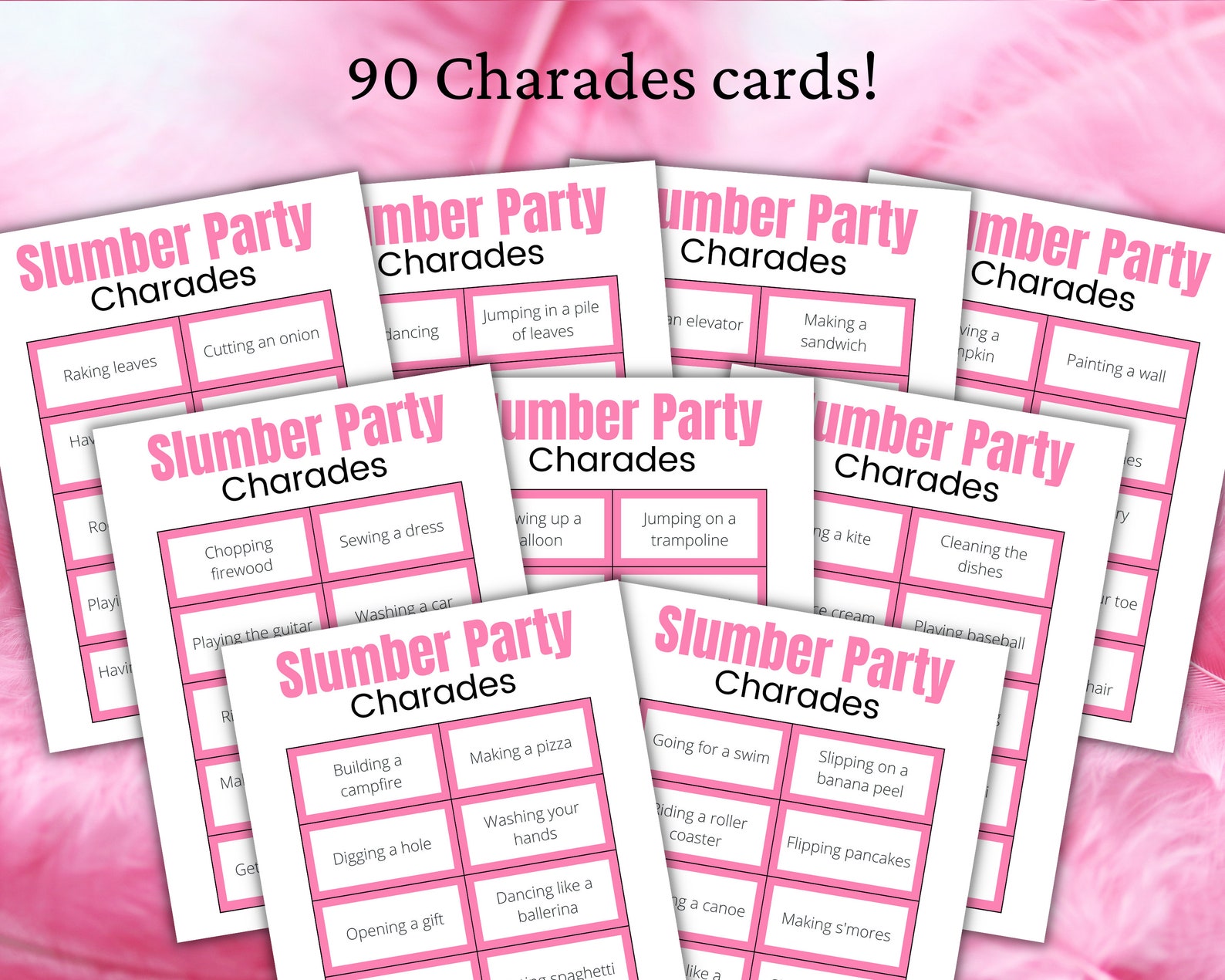 Slumber Party Game Bundle Printable Sleepover Games for Kids | Etsy