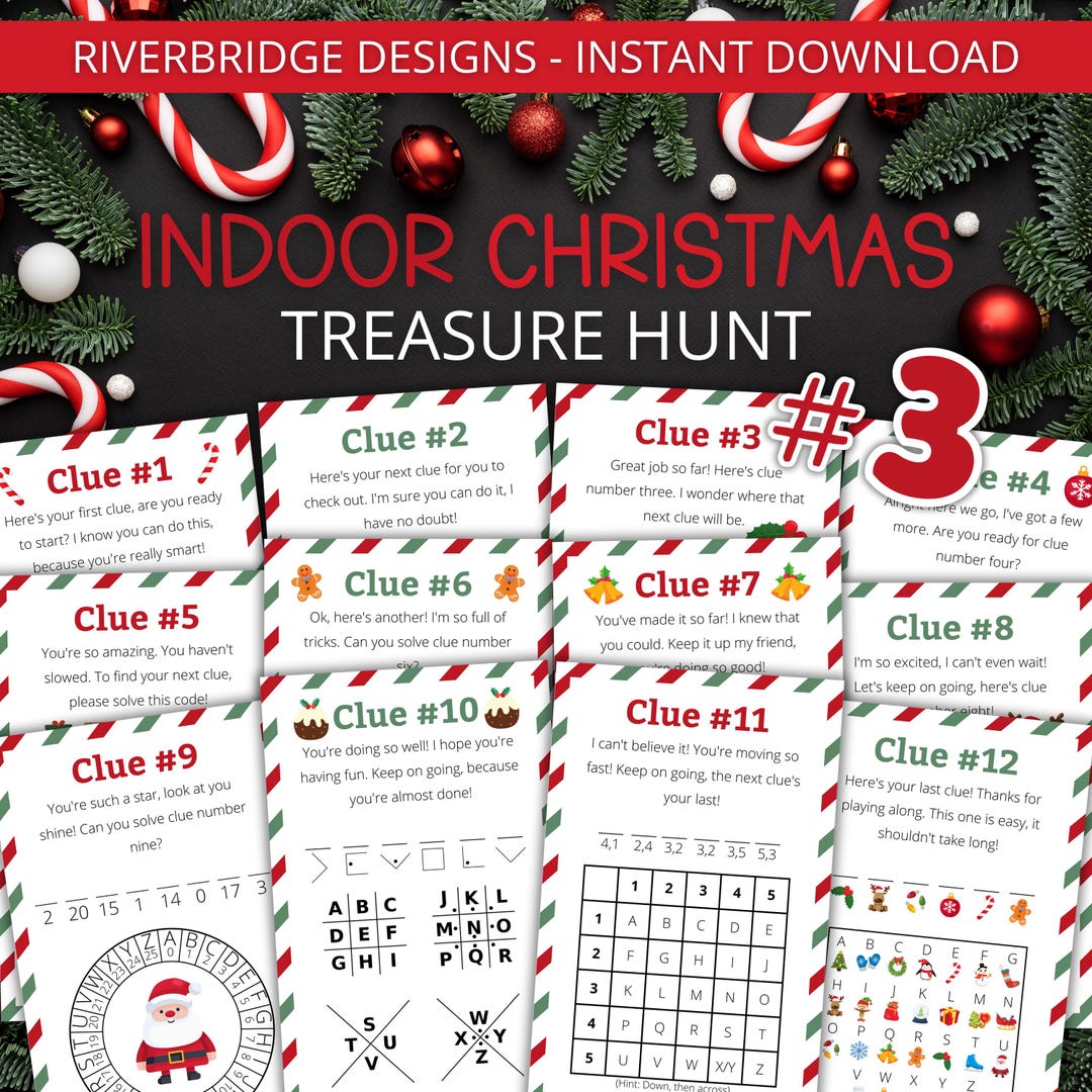 Indoor Christmas Treasure Hunt #3 for Older Kids | Christmas Scavenger ...