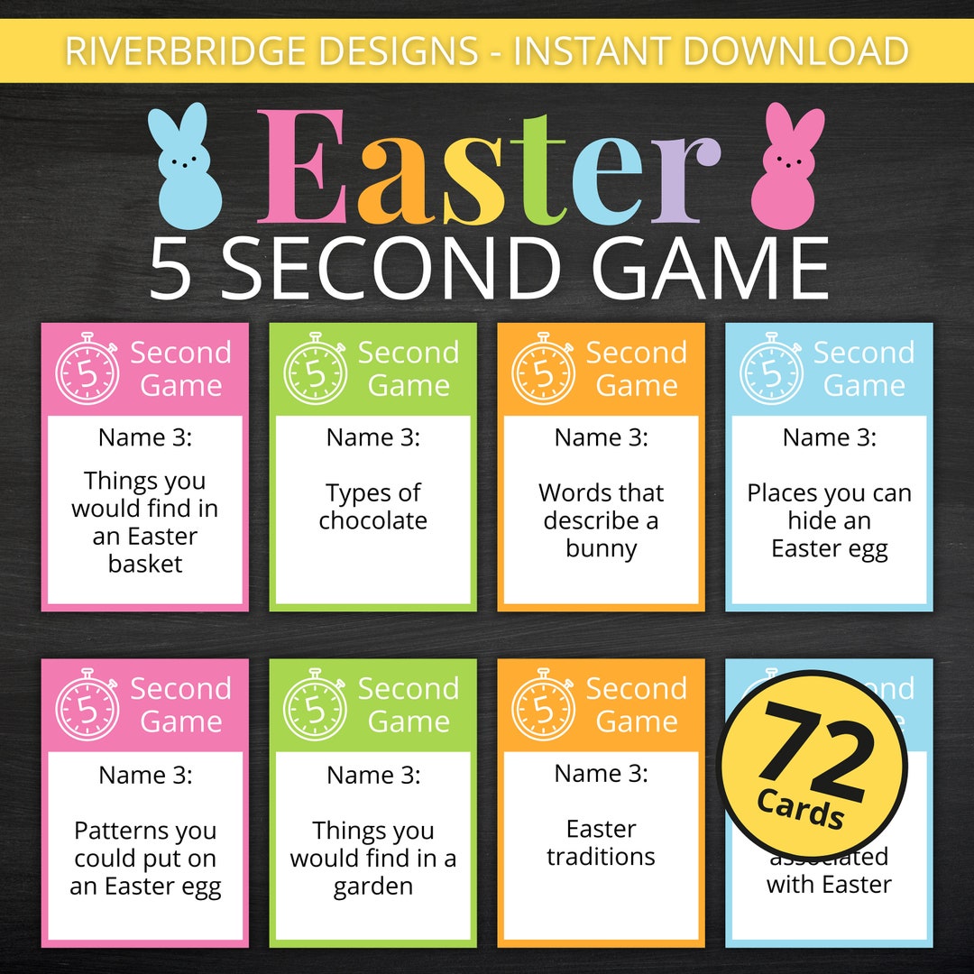 Easter 5 Second Game | Printable Easter Activity for Kids and Adults ...