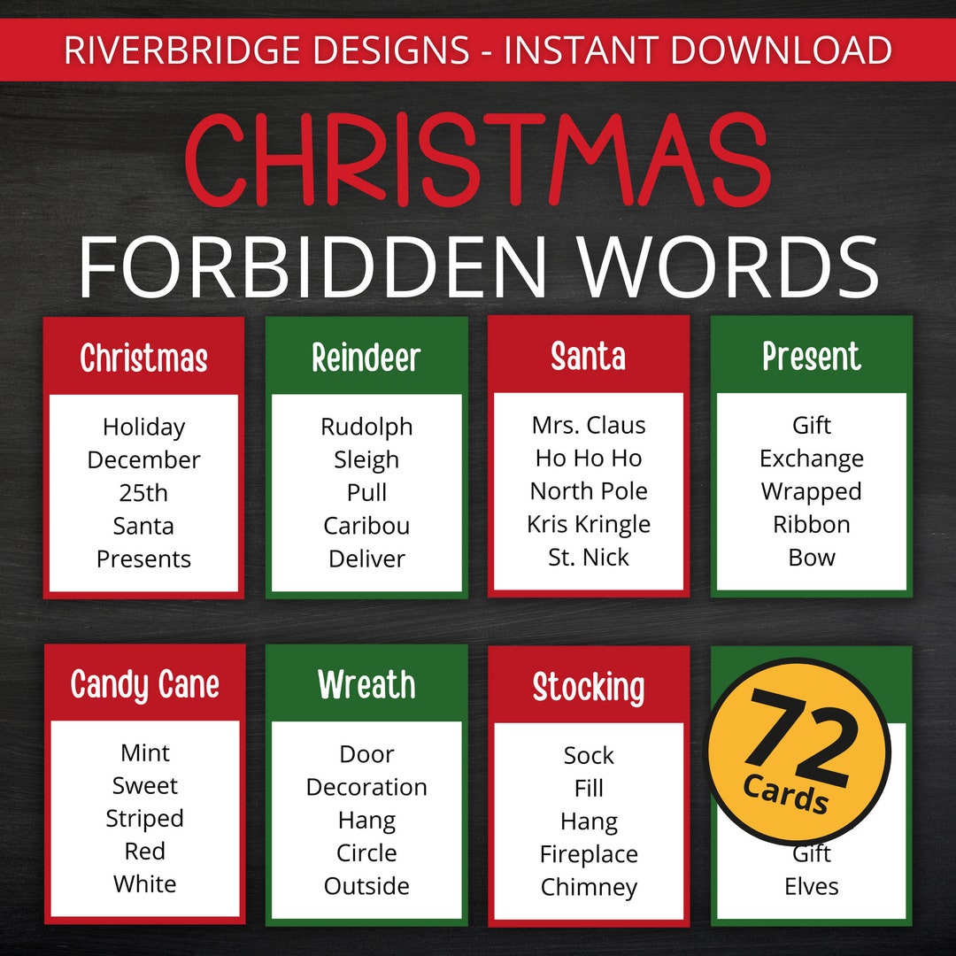 Christmas Forbidden Words | Printable Christmas Game | Christmas ...
