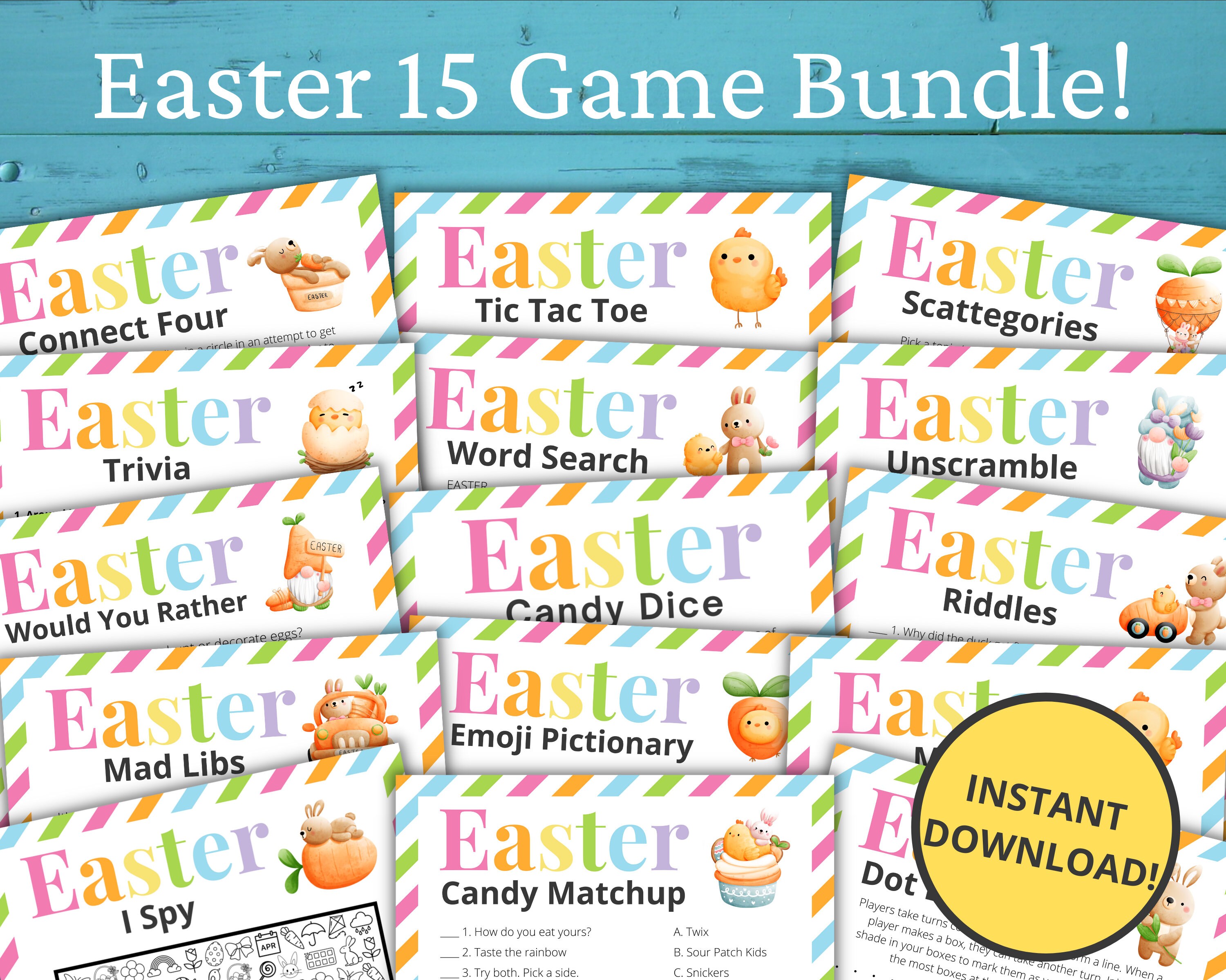 Easter Game Bundle Printable Easter Games for Kids and - Etsy