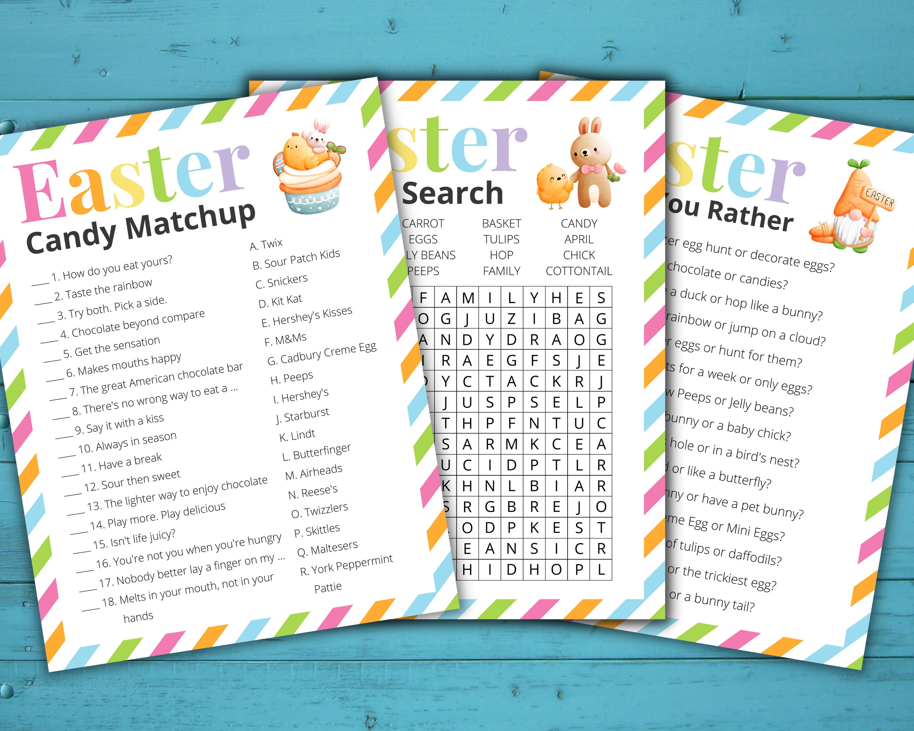 Easter Game Bundle Printable Easter Games for Kids and - Etsy