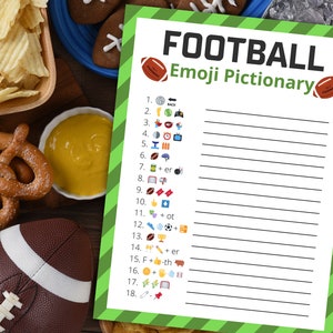 Football Emoji Pictionary | Printable Football Game | Football Activity ...