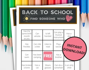 Back to School Game | Find Someone Who | First Day of School Game ...