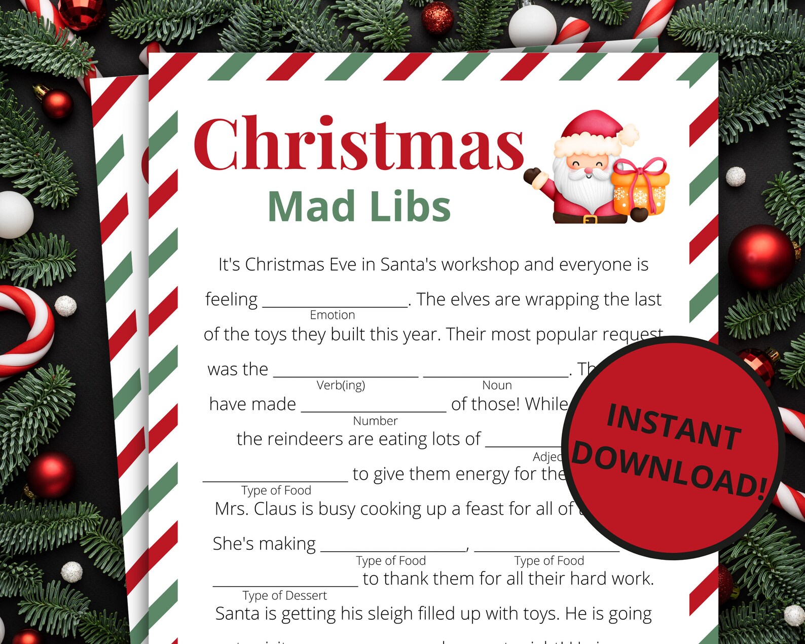 Christmas Mad Libs | Printable Christmas Game | Christmas Activity for ...