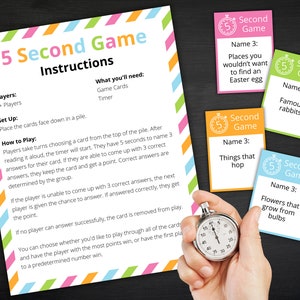 Easter 5 Second Game | Printable Easter Activity for Kids and Adults ...