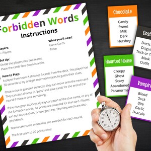 Halloween Forbidden Words | Printable Halloween Game | Halloween ...