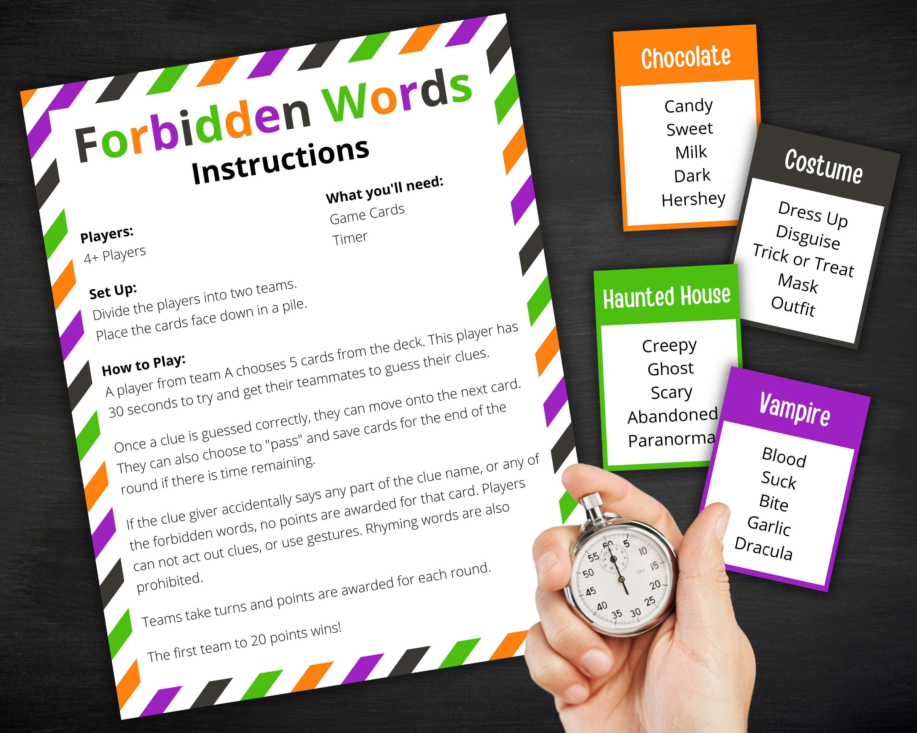 Halloween Forbidden Words | Printable Halloween Word Game | Halloween ...