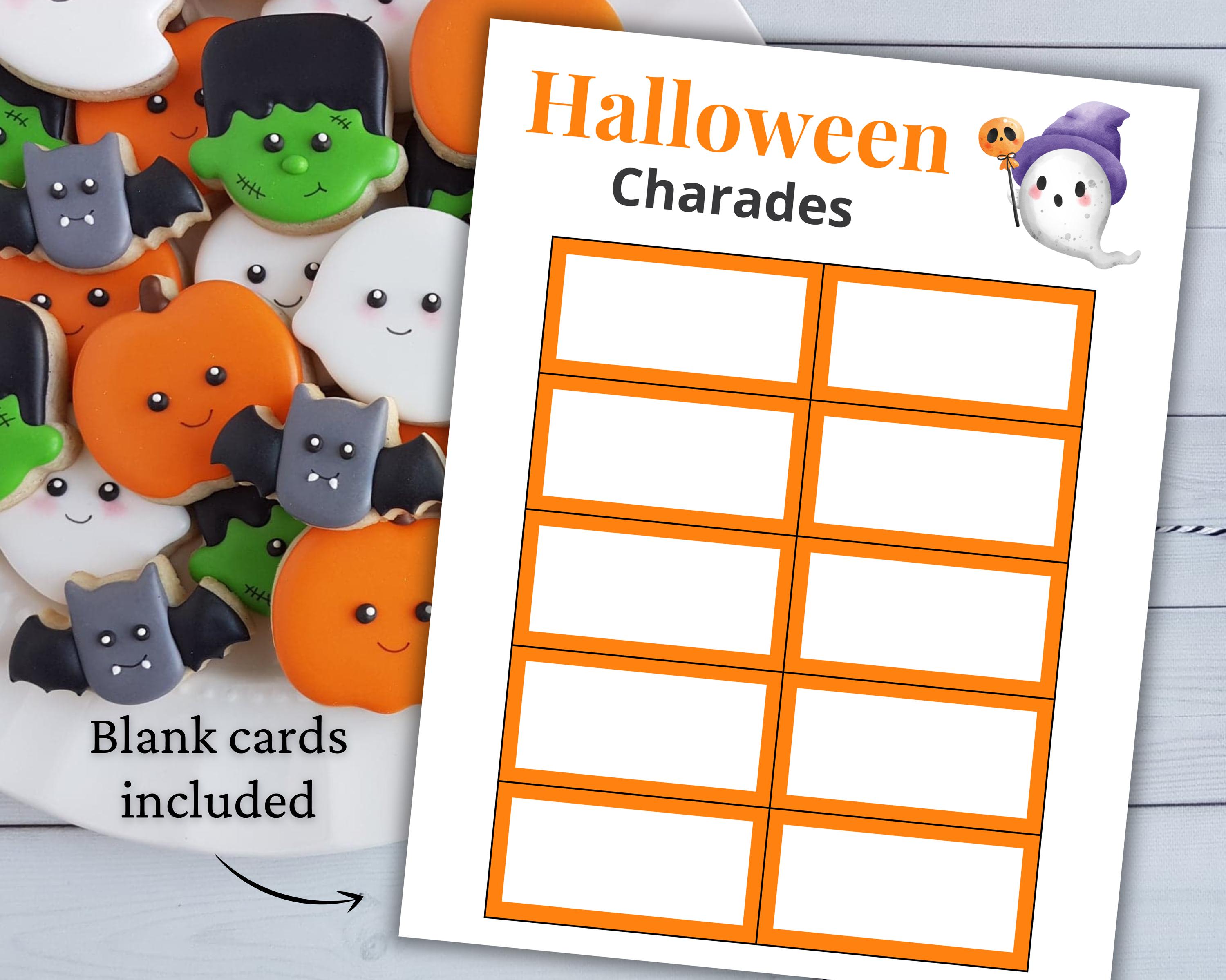 Halloween Charades | Printable Halloween Game | Halloween Activity for ...