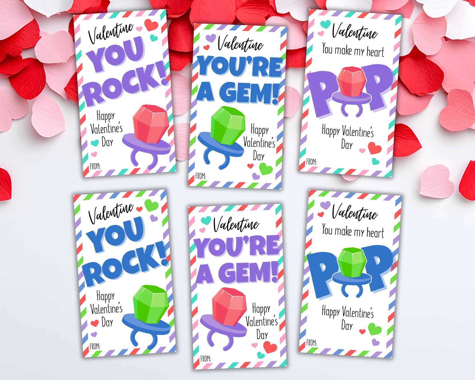 Ring Pop Valentine's Day Cards | Printable Valentine's Day Gift Tag ...