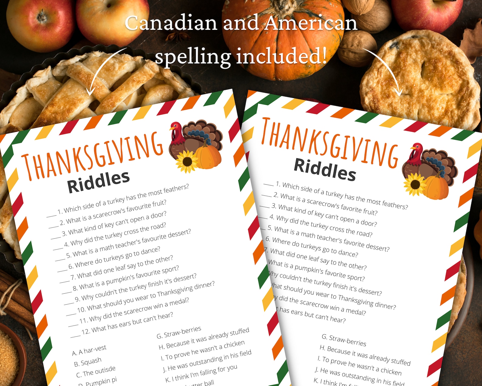 Thanksgiving Riddles | Printable Thanksgiving Game | Thanksgiving ...