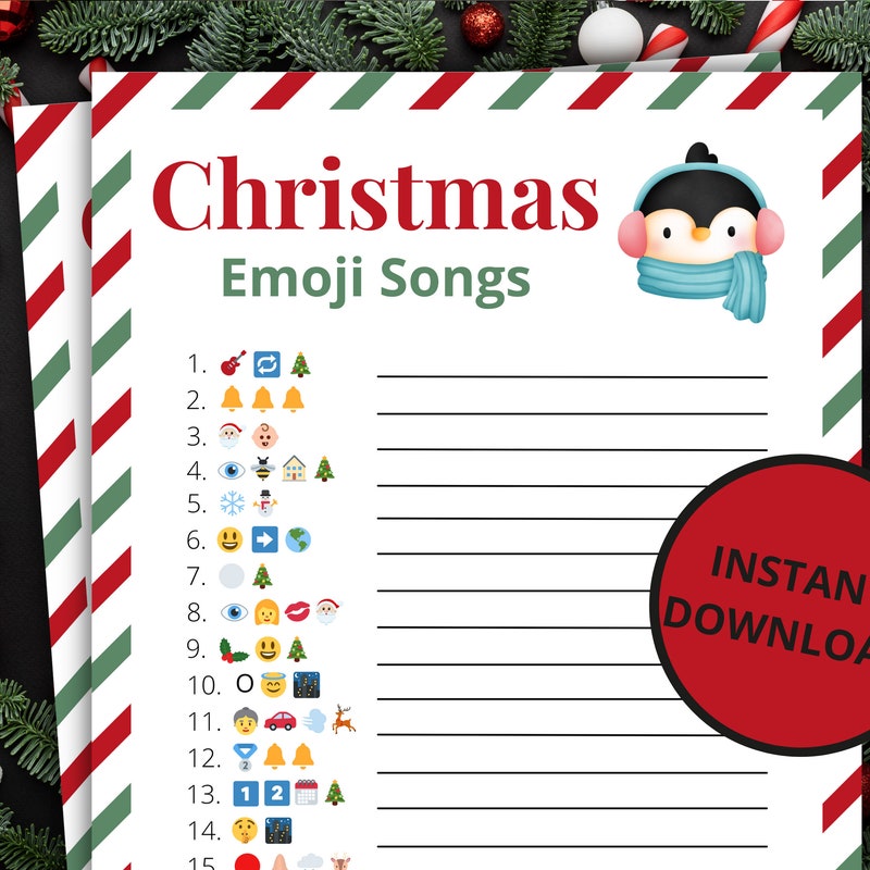 Christmas Song Emoji Game - Etsy