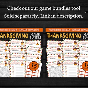 Thanksgiving 5 Second Game | Printable Thanksgiving Game | Thanksgiving ...