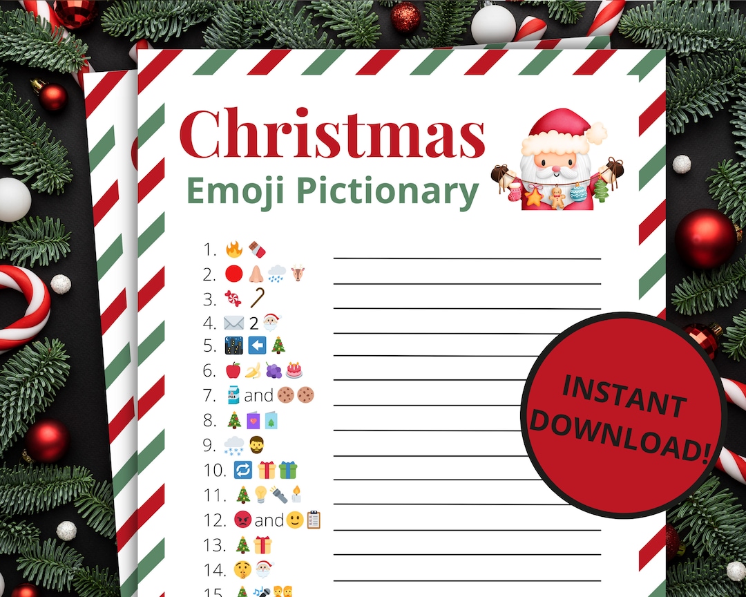 Christmas Emoji Pictionary | Printable Christmas Game | Christmas ...