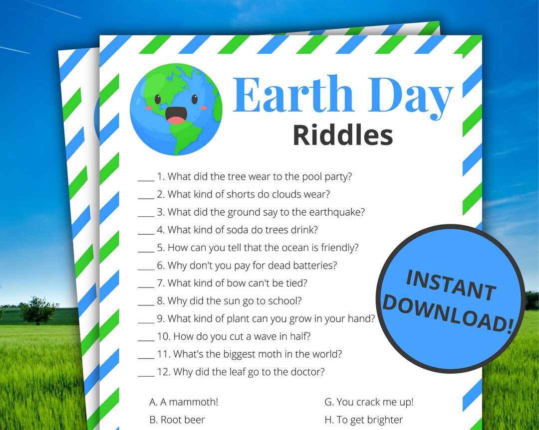 Earth Day Riddles | Printable Earth Day Games for Kids and Adults ...