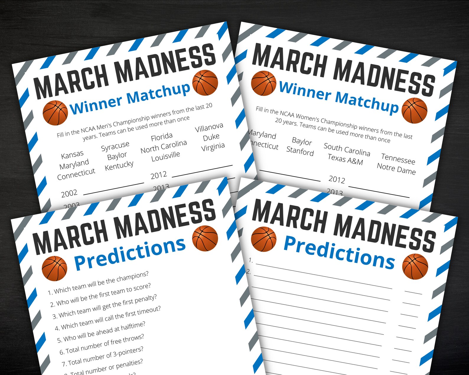 March Madness Game Bundle Printable Basketball Games for | Etsy