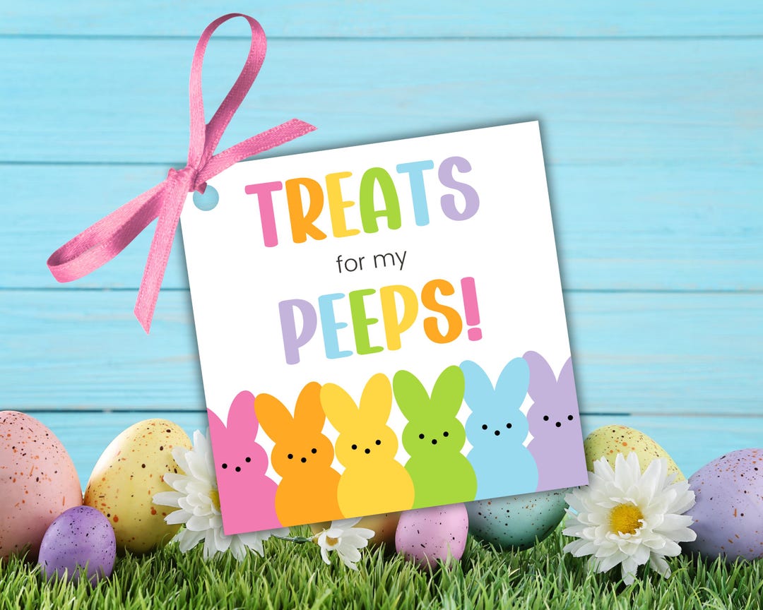 Easter Treats for My Peeps Gift Tags | Sweet Treat Candy Easter Tags ...
