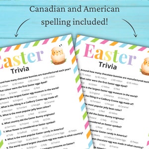 Easter Trivia | Printable Easter Game | Easter Activity for Kids and ...