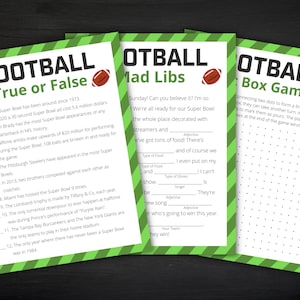 Football Game Bundle | Printable Football Games for Kids and Adults ...