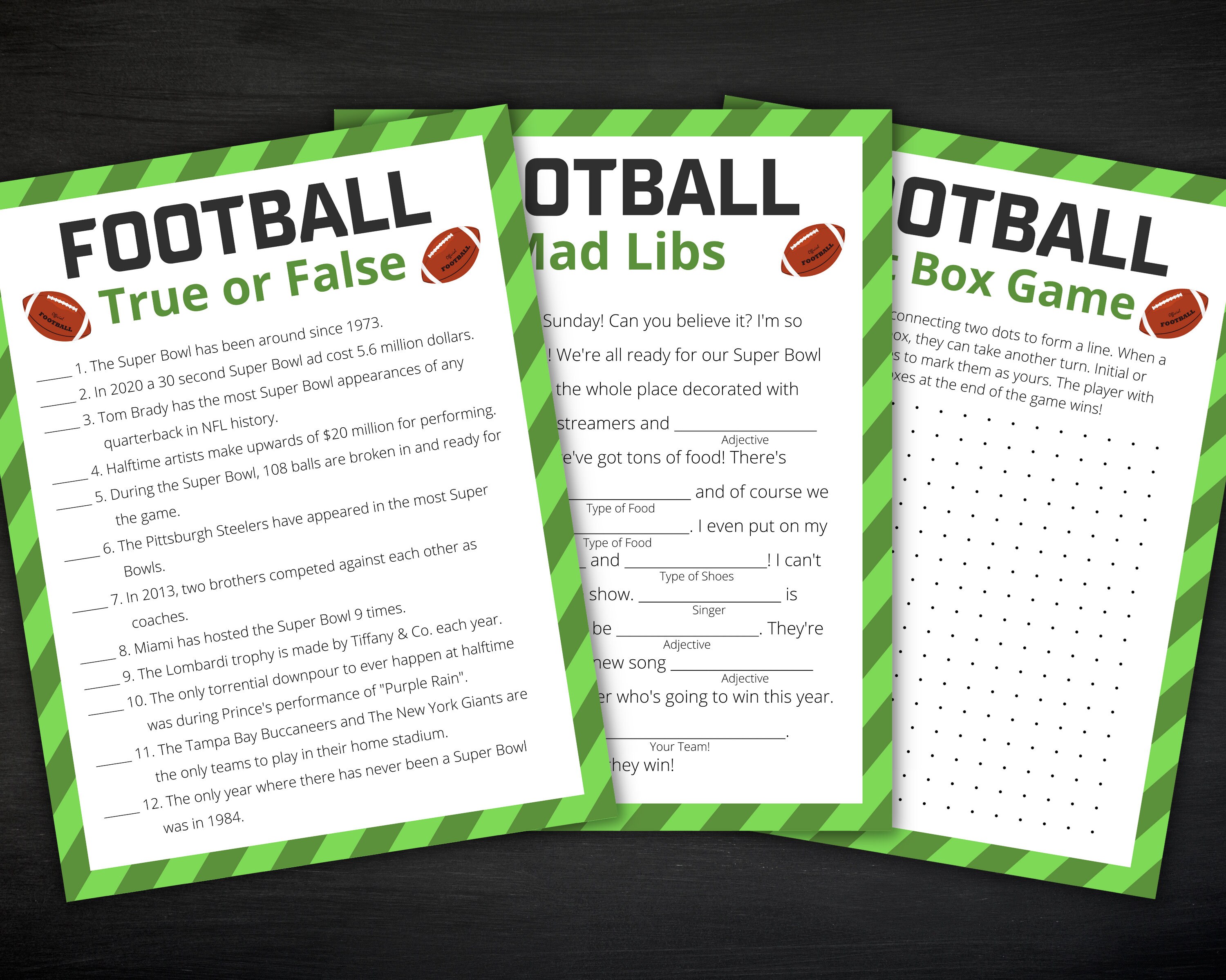 Football Game Bundle Printable Football Games for Kids and - Etsy UK