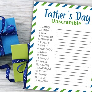 Father's Day Unscramble | Printable Father's Day Games for Kids and ...