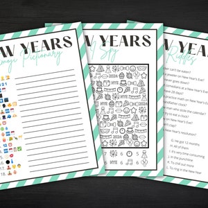New Year's Eve Game Bundle Printable New Year's Eve Games for Kids and ...