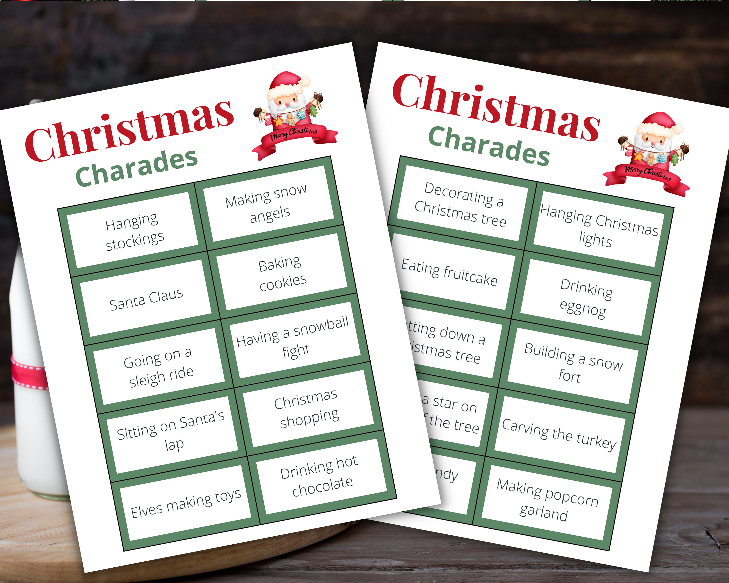 Christmas Charades | Printable Christmas Game | Christmas Activity for ...