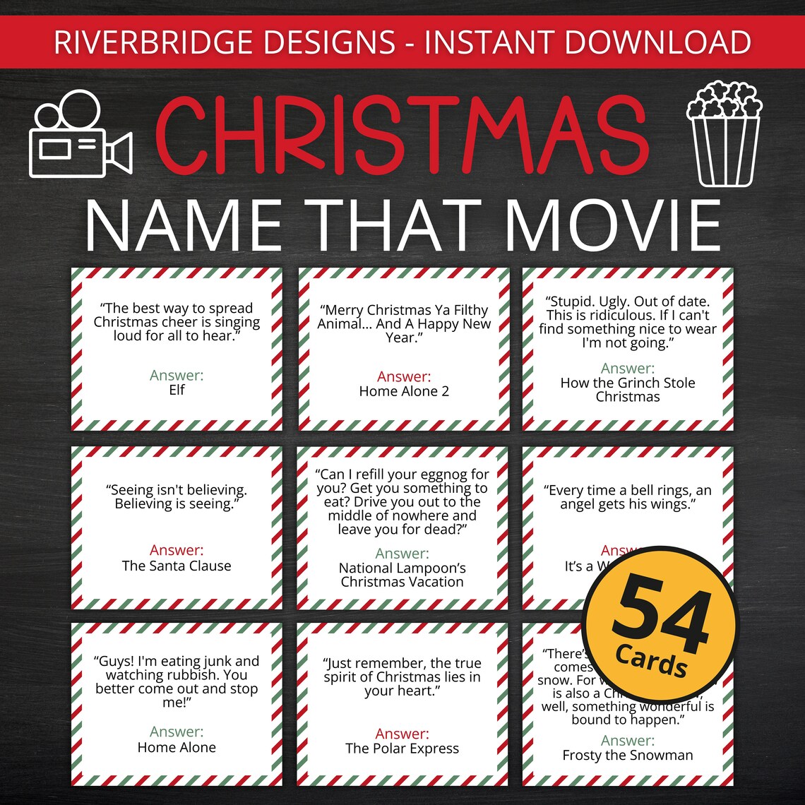 Christmas Name That Movie Game | Printable Christmas Movie Game ...