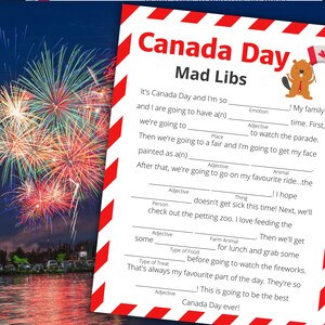 Canada Day Mad Libs | Printable Canada Day Game | Canada Day Activity ...