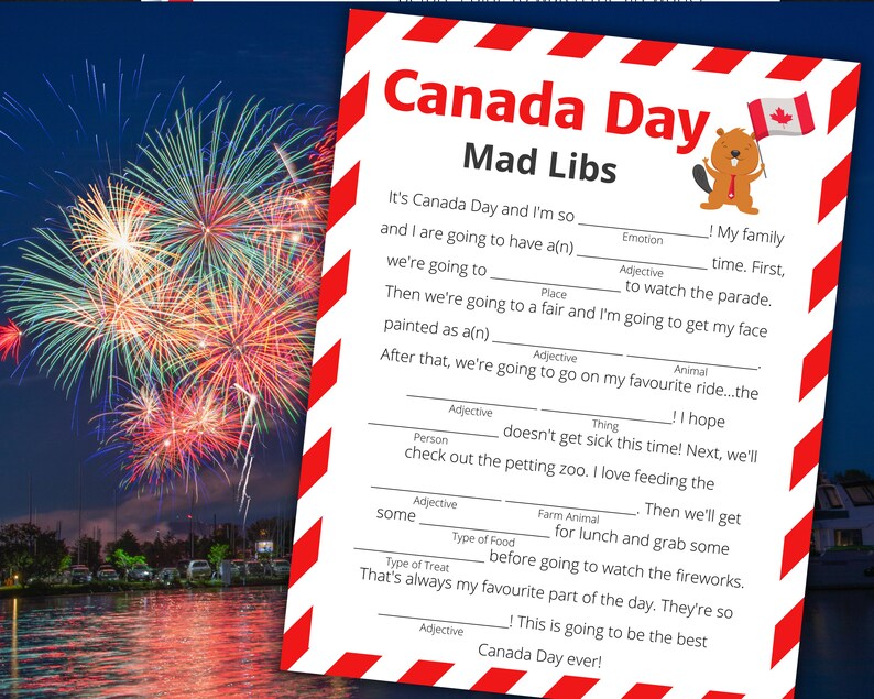 Canada Day Mad Libs | Printable Canada Day Game | Canada Day Activity ...