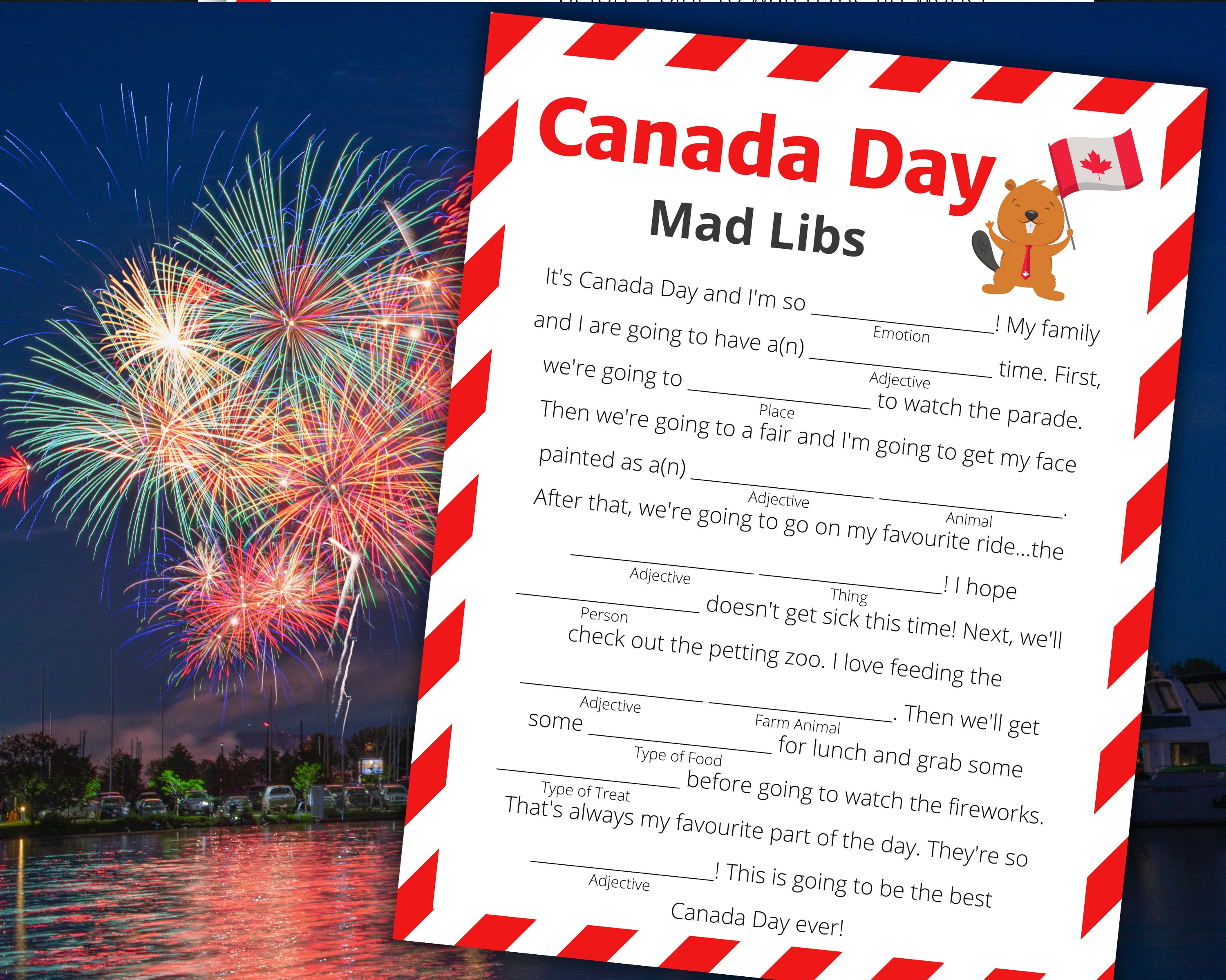 Canada Day Mad Libs | Printable Canada Day Game | Canada Day Activity ...