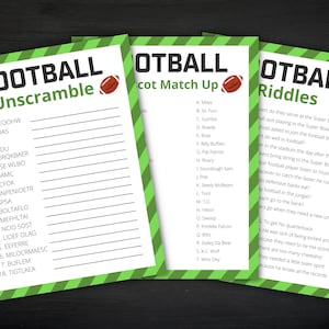 Football Game Bundle | Printable Football Games for Kids and Adults ...