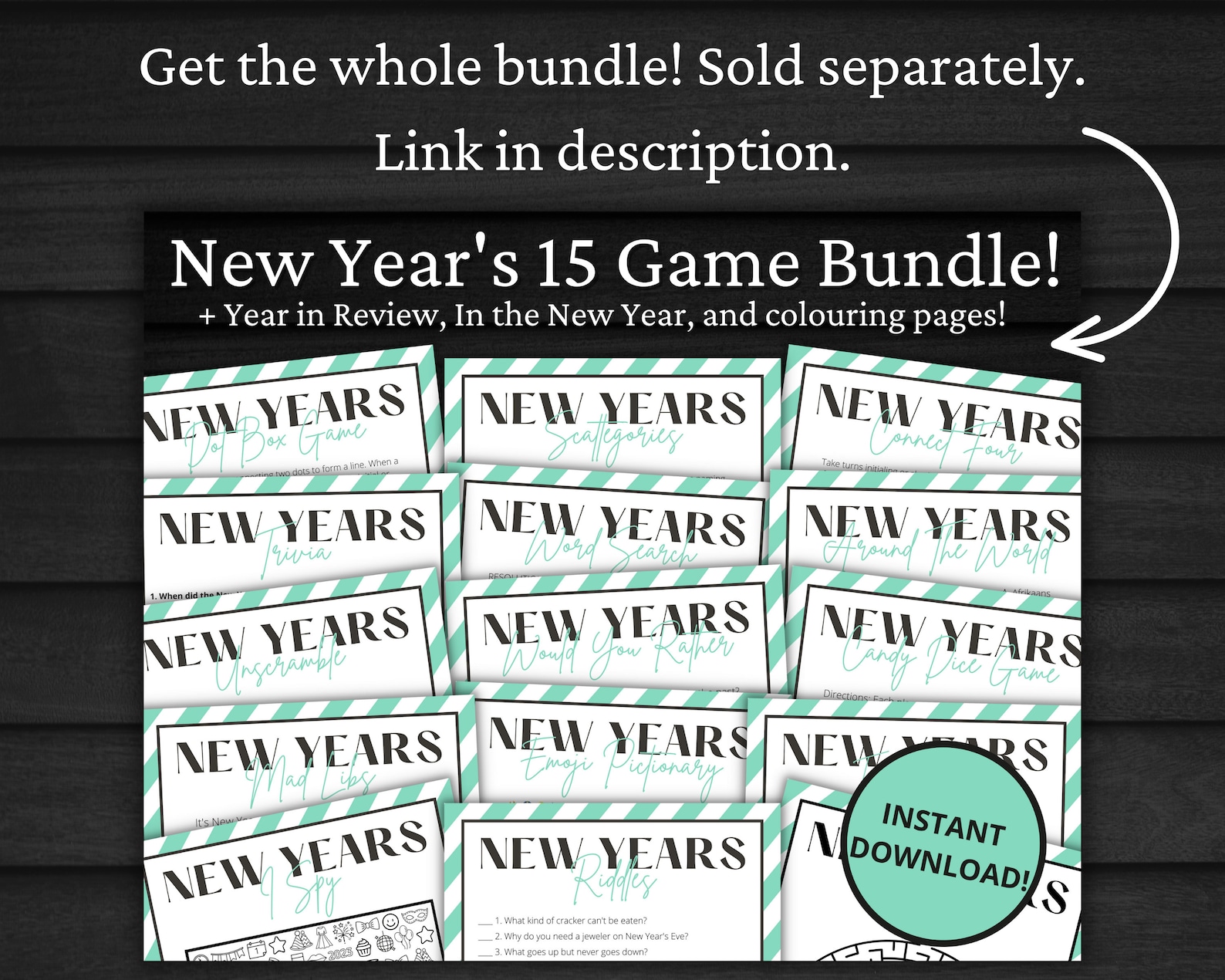 New Year's Eve Riddles Printable New Year's Game - Etsy