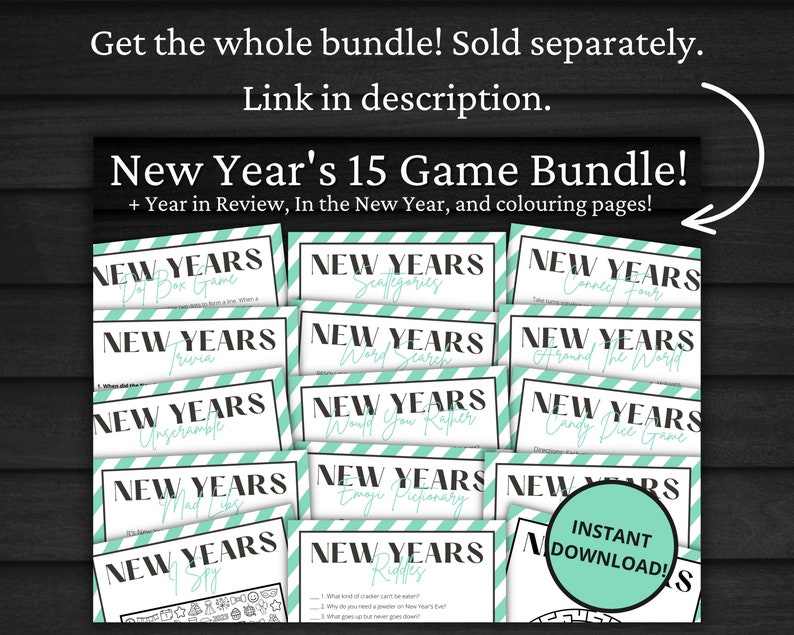 New Year's Eve Riddles Printable New Year's Game - Etsy
