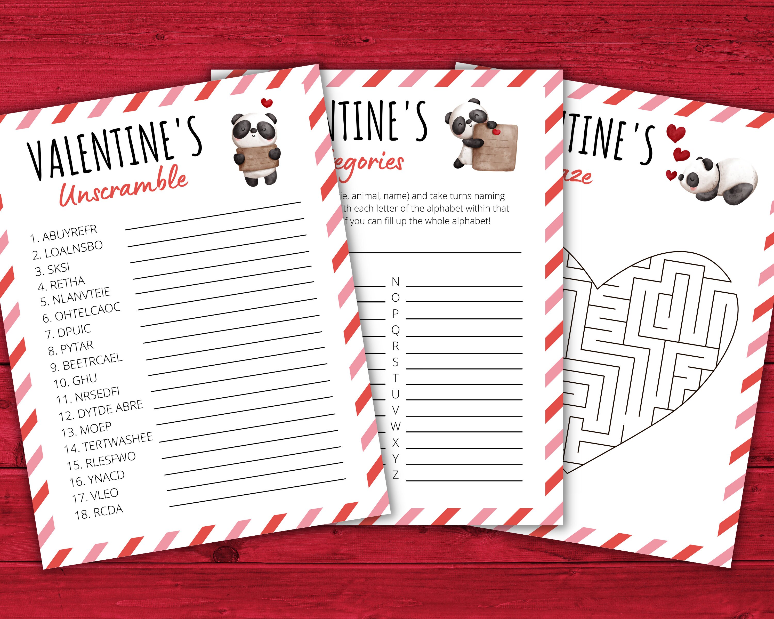 Valentine's Day Game Bundle Printable Valentine's | Etsy