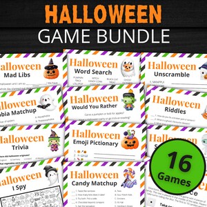 Halloween Game Bundle Printable Halloween Games for Kids and Adults ...