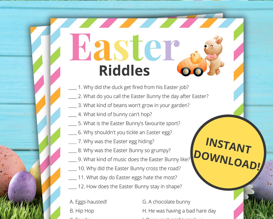 Easter Riddles | Printable Easter Game | Easter Activity for Kids and ...