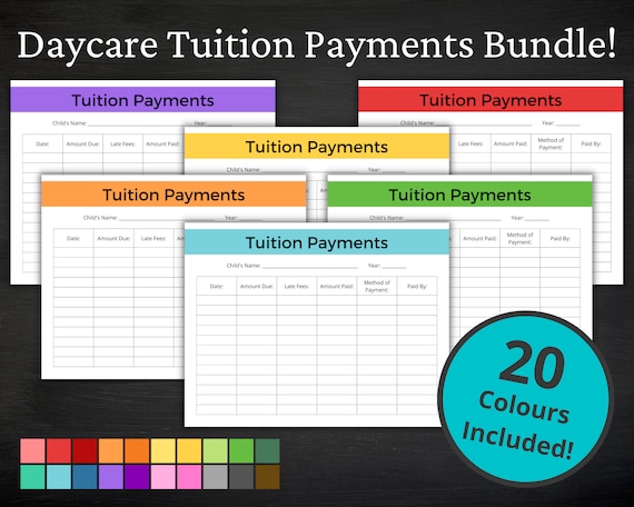Daycare Tuition Payments Bundle Daycare Tuition Reports - Etsy