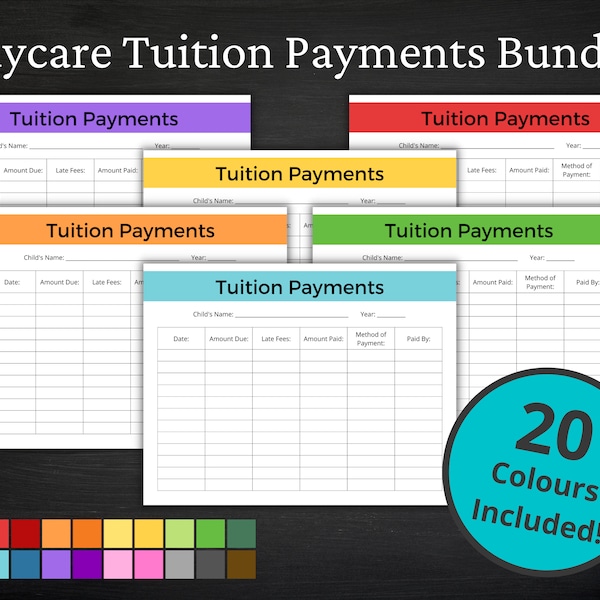 Daycare Payments Log - Etsy