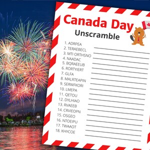 Canada Day Unscramble Game | Printable Canada Day Game | Canada Day ...