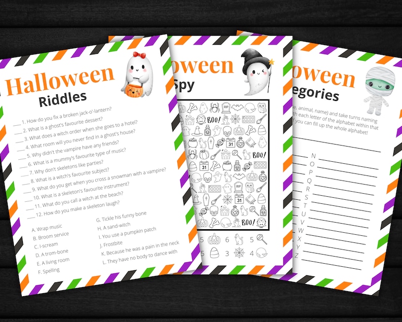 Halloween Game Bundle | Printable Halloween Games for Kids and Adults ...