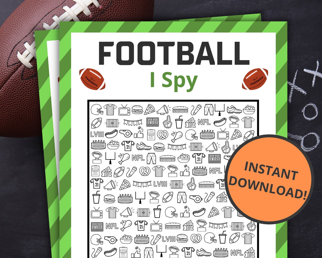 Football I Spy Printable Football Game Football Activity for Kids and ...