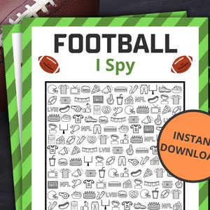 Football I Spy Printable Football Game Football Activity for Kids and ...