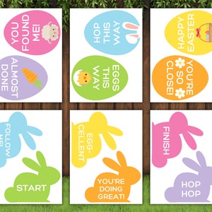Easter Egg Hunt Signs | Printable Easter Sign Kit | Easter Bunny Yard ...