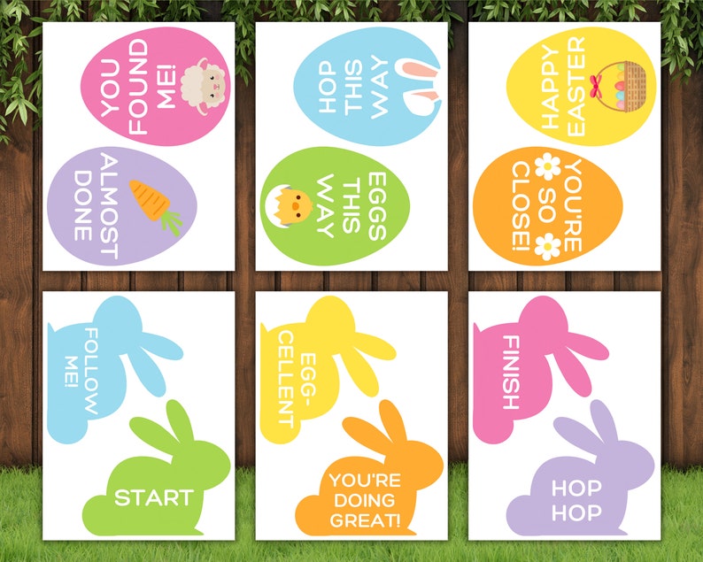 Easter Egg Hunt Signs Printable Easter Sign Kit Easter | Etsy